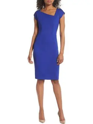 FRENCH CONNECTION Lula Asymmetrical Neck Sheath Dress