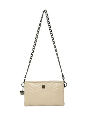 THINK ROYLN Quilted Crossbody Bag With Removable Straps - Blonde Patent