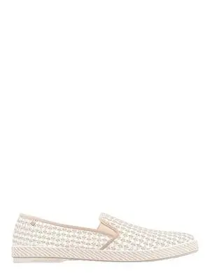 Rivieras Classic Woven Slip-on Loafer - White Beige