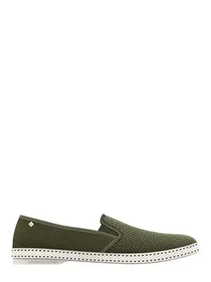 Rivieras Classic Canvas & Mesh Slip-On Loafer Army Green