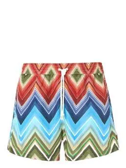 UM Mid-length Macro Zigzag Print Swim Shorts - Multicoloured