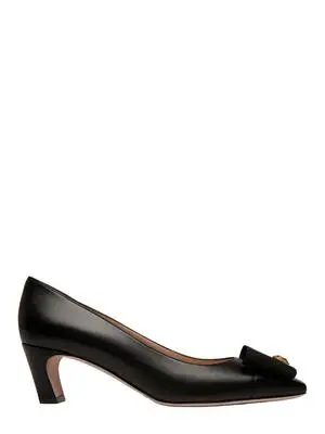 Bally Leather Pump With Bow Detailing - Black