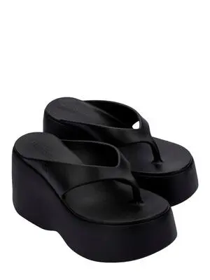 Melissa Platform Wedge Flip Flop - Black