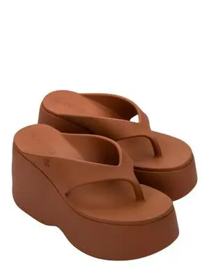 Melissa Platform Wedge Flip Flop - Brown
