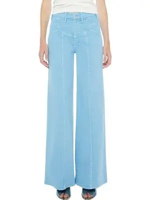 MOTHER The Sunny Hustler Roller Sneak Wide Leg Jeans - Heritage Blue
