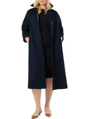 Marina Rinaldi Water Repellent Cotton Gabardine Trench Coat - Midnight Blue