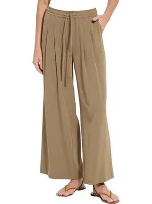 Lyssé Mae Pleated Wide Leg Pants - Olive Leaf