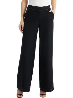 TAHARI ASL Wide Leg Trousers - Black White