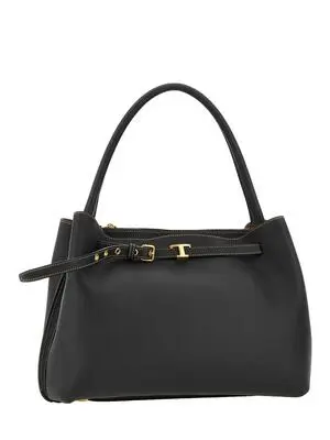 TOD'S T Timeless Leather Top Handle Bag - Nero
