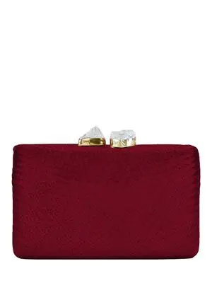 LIKHA Solid Rectangle Clutch - Dark Cherry Red