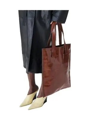 IRO PARIS Paperbag Leather Tote - Cognac