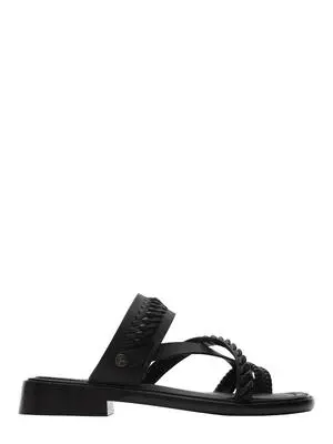 Burberry Leather Baez Sandals - Black