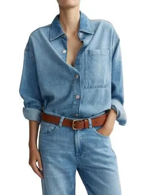 DL1961 Addison Snap-front Denim Overshirt - Riverbank Aura