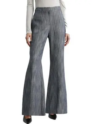 BOSS Talifia Sharkskin Twill Flare Trousers - Charcoal Sharkskin
