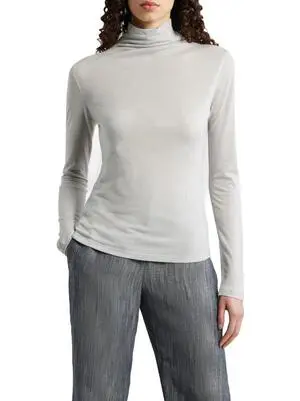 BOSS Elavu Turtleneck Top Silver Grey Melange