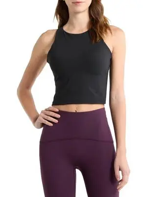 Spanx High Neck Crop Tank - Very Black