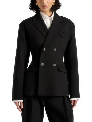 Manière De Voir Maia Double Breasted Blazer - Black