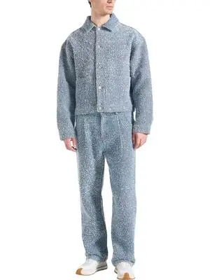 Manière De Voir Damien Boucle Jacket With Pleat - Blue