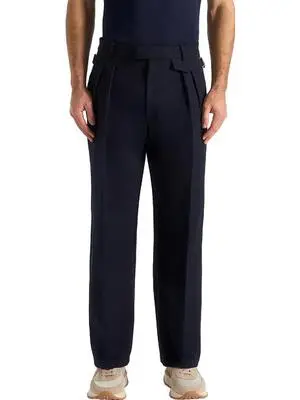 Manière De Voir Relaxed Fit Pleated Tailored Trousers - Navy