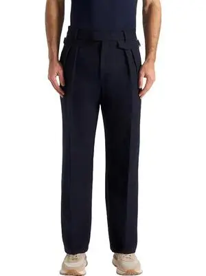 Manière De Voir Pierre Relaxed Fit Pleated Tailored Trousers - Navy
