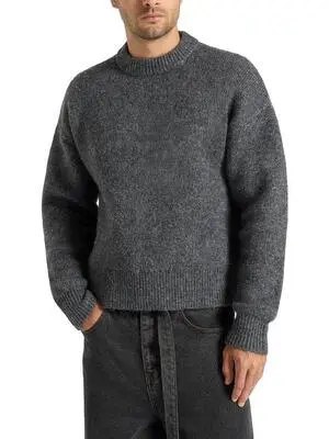 Manière De Voir Brushed Wool Knit Jumper Grey