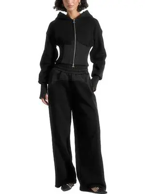 Manière De Voir Jersey And Satin Joggers - Black