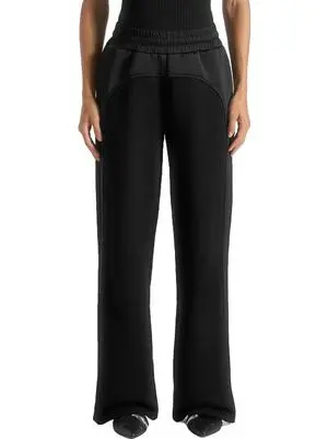 Manière De Voir Jersey And Satin Joggers - Black