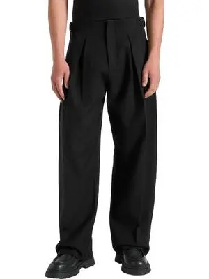Manière De Voir Box Pleat Wide Leg Trousers - Black