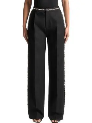 Manière De Voir Tailored Trousers With Embellishments - Black