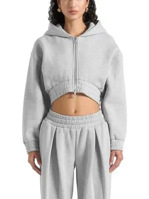 Manière De Voir Josiane Relaxed Zip Through Hoodie Grey