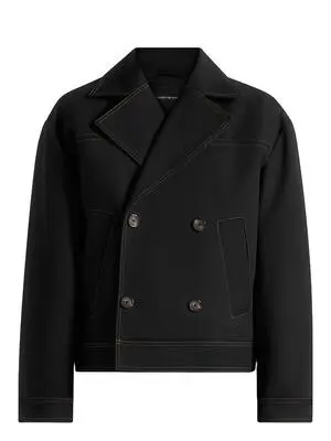 Manière De Voir Mika Tailored Jacket With Contrast Stitch - Black