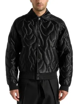 Manière De Voir Ugo Satin Embroidered Jacket - Black