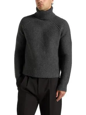 Manière De Voir Rudy Roll Neck Chunky Knit Jumper - Grey