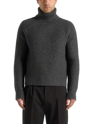 Manière De Voir Rudy Roll Neck Chunky Knit Jumper - Grey