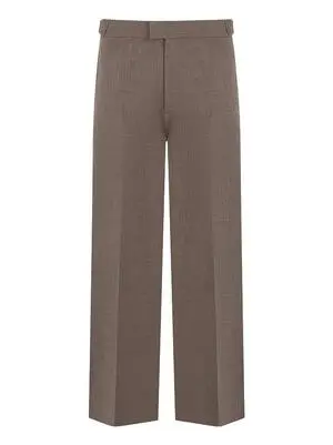 Manière De Voir Regular Fit Hatched Tailored Trousers - Light Brown