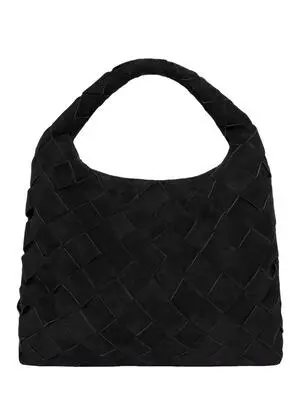 Manière De Voir Aubin Suede Woven Hobo Bag - Black
