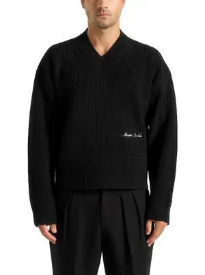 Manière De Voir Remi V-neck Knit Jumper - Black