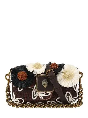 Kurt Geiger Mini Floral Appliqué Clutch - Brown