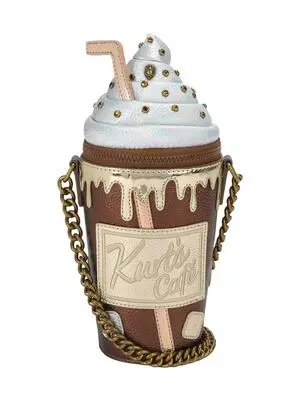 Kurt Geiger Coffee Cup Novelty Shoulder Bag - Open Brown