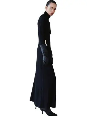 Mango Turtleneck Long Sleeve Knit Dress - Black