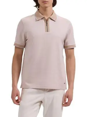 Bugatchi Quarter Zip Polo - Sand