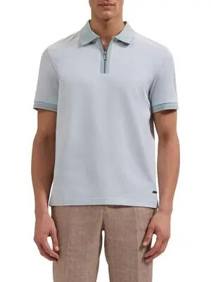 Bugatchi Quarter Zip Polo - Seafoam