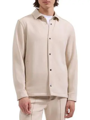 Bugatchi Soft Touch Knit Shirt Jacket - Almond