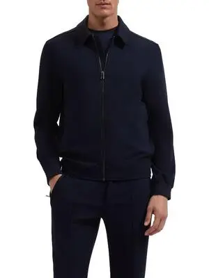Bugatchi Soft Touch Blouson Knit Jacket - Navy