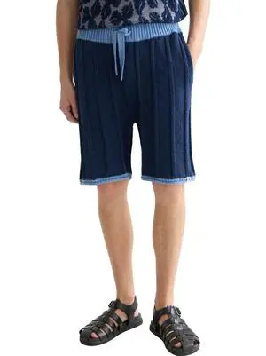 Scotch & Soda Structured Knit Shorts - Pageant Blue