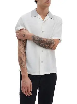Rag & Bone Avery Slub Camp Shirt - Chalk