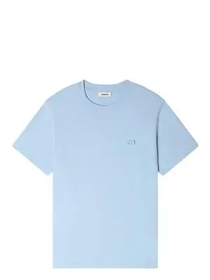 Sandro Logo-appliqué Regular-fit Cotton-jersey T-shirt - Sky Blue