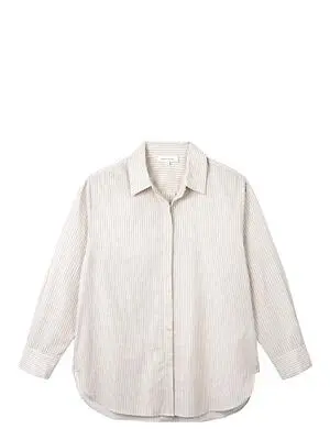 THE WHITE COMPANY Striped Cotton Oversized Shirt - Rosebud