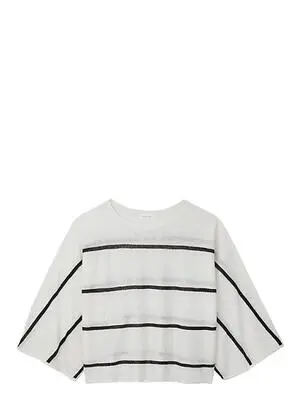 THE WHITE COMPANY Oversized Striped Linen-blend Jumper - Dark Choc