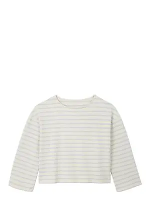 THE WHITE COMPANY Stripe Cotton-jersey Top - Bluestripe